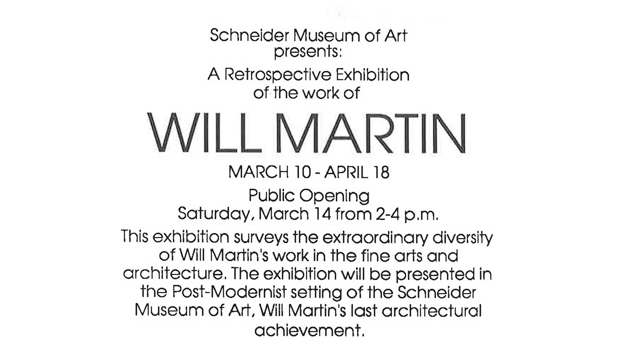 1997 Will Martin: Seed Systems - Schneider Museum of Art